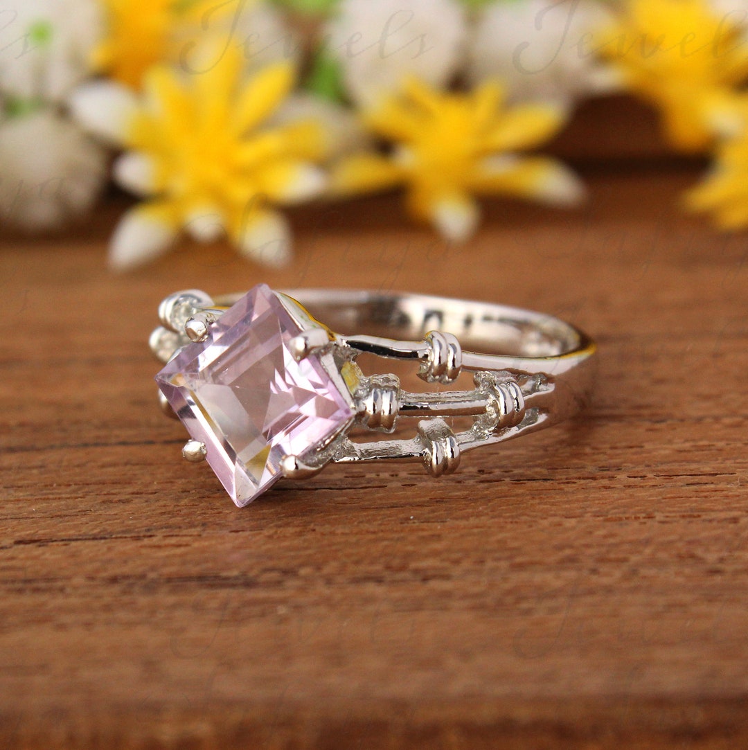 Pink Amethyst Healing Ring-anniversary Ring-925 Silver-pink Amethyst ...