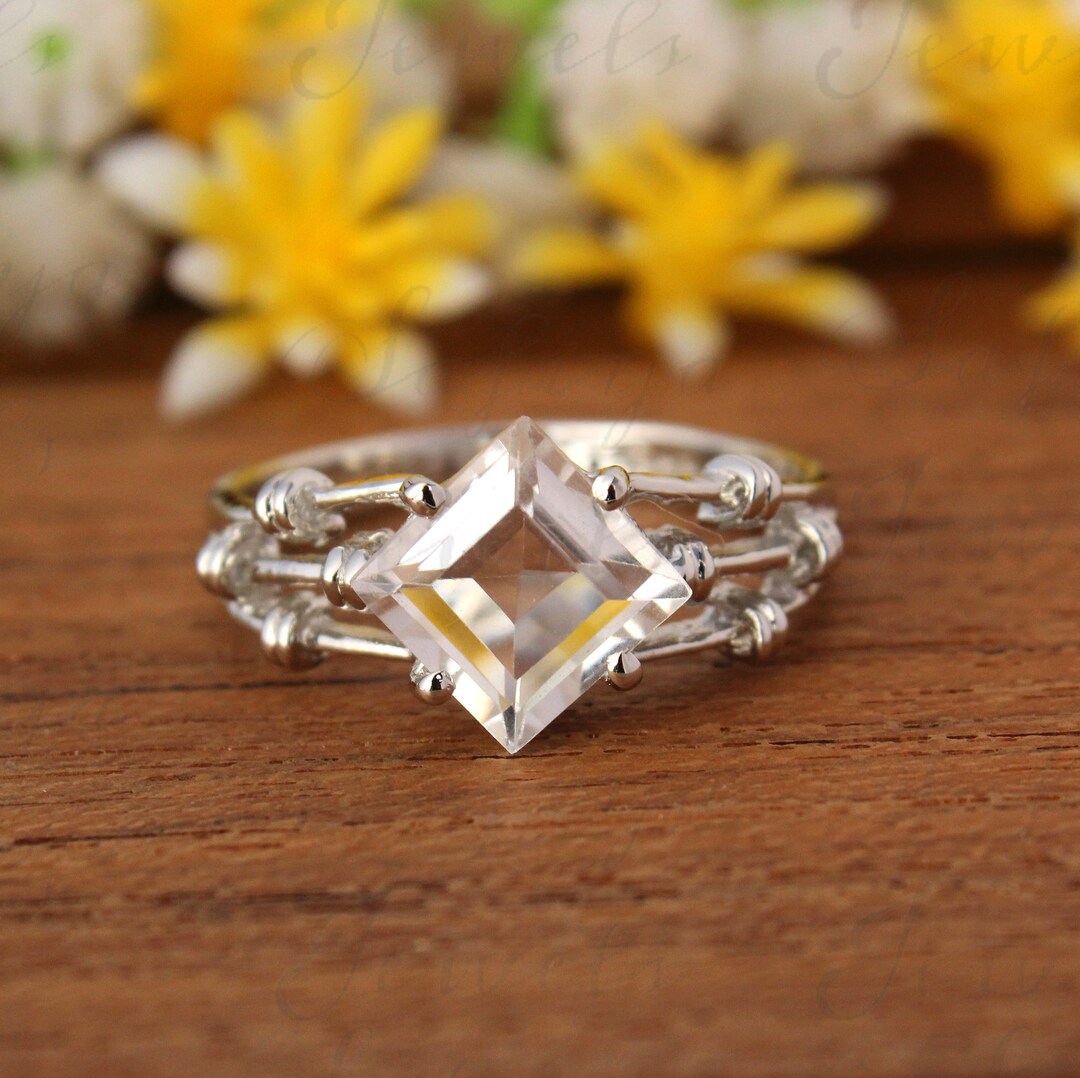 Natural Rock Crystal Quartz Ring, Layered Ring, Clear Quartz Ring ...