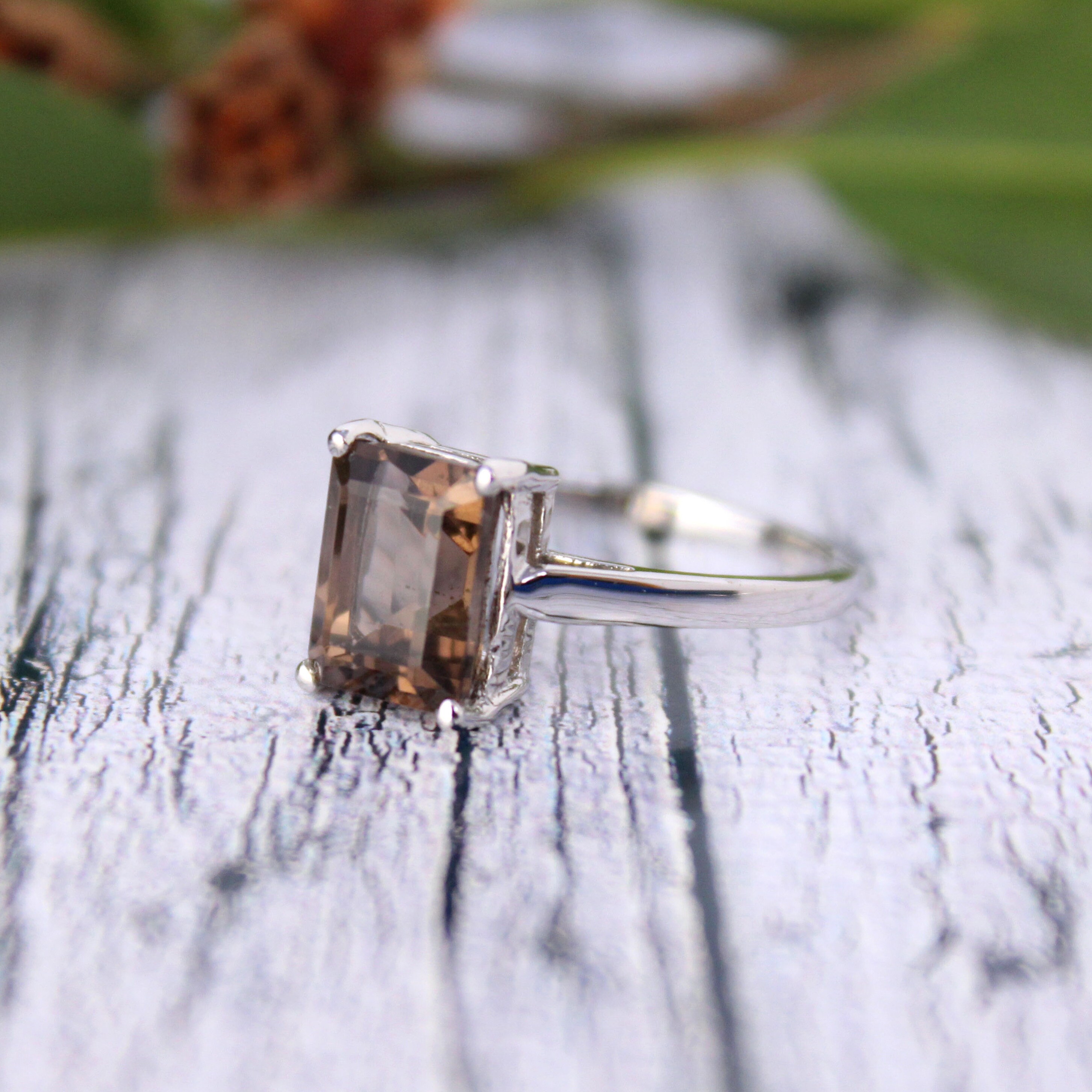 Smoky Topaz Minimalist Ring / Minimalist Ring / Stack Ring /zodiac Ring ...