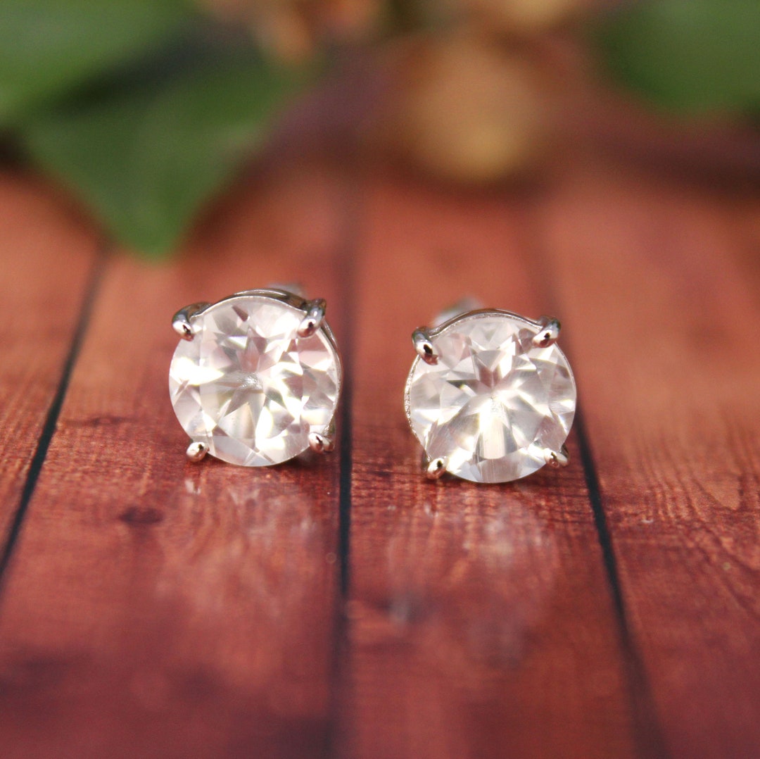 Crystal Bridal Stud Earrings,round Halo Stud Earrings,wedding Earrings ...