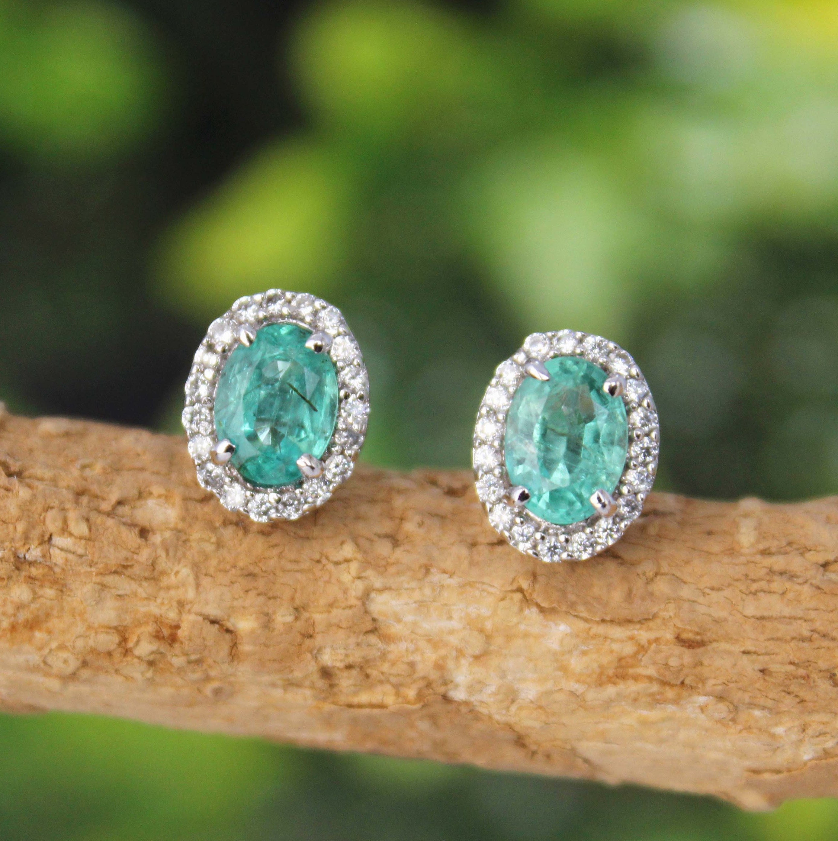 Natural Emerald Cluster Earrings Stud-emerald Minimalist Stud Earrings ...