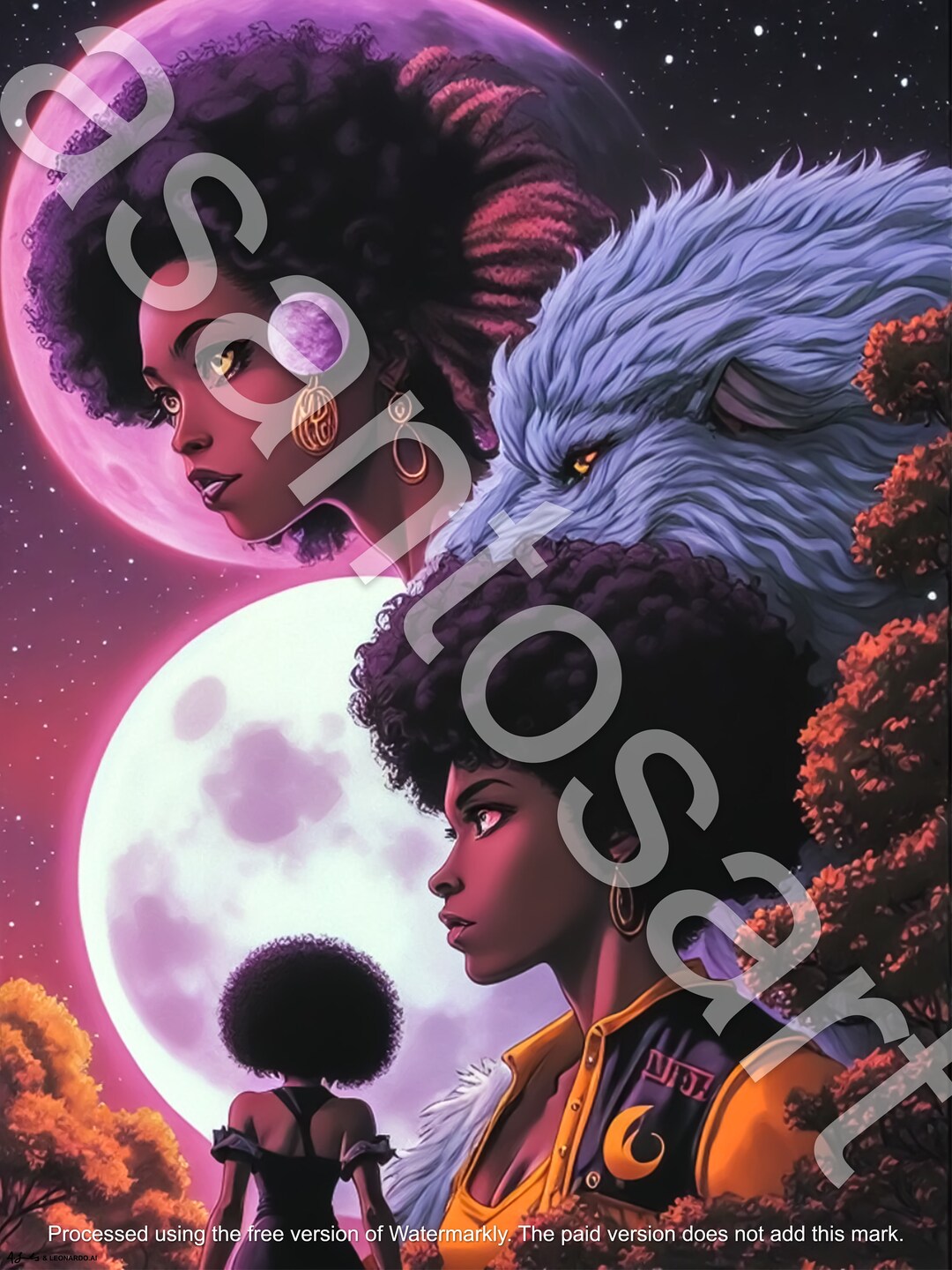 Pink Moon Power - Embrace Your Inner Werewolf! Digital Art - Etsy