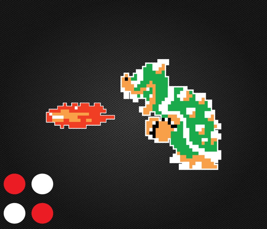 BOWSER W/ Fire 8bit Sprite Vinyl Decal Perfect for Car - Etsy Israel