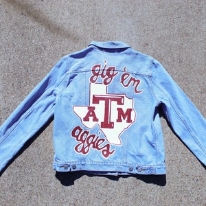 CUSTOM Painted College Denim Jacket - Etsy