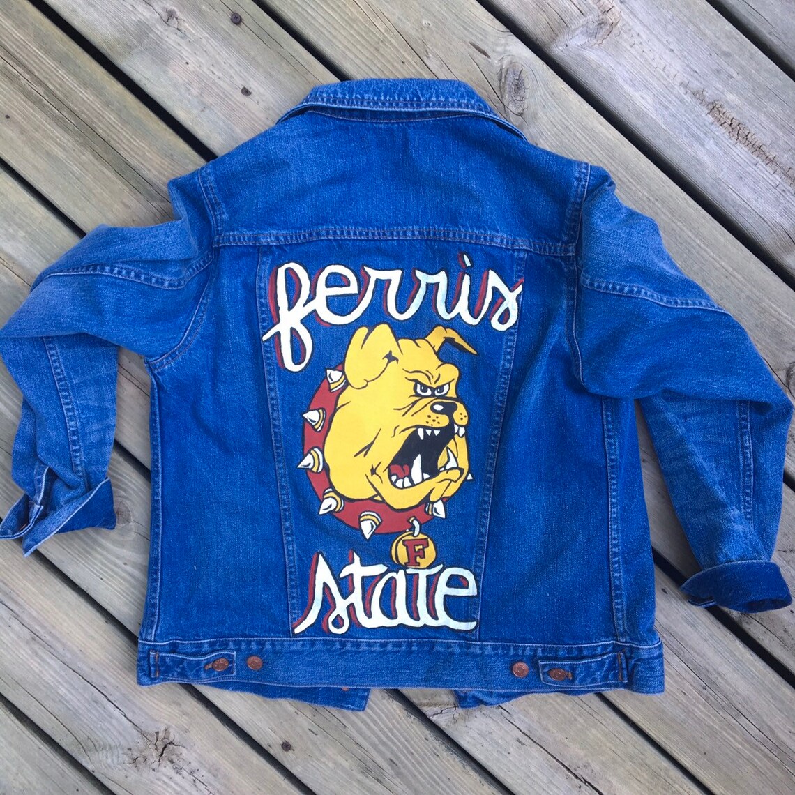 CUSTOM Painted College Denim Jacket - Etsy