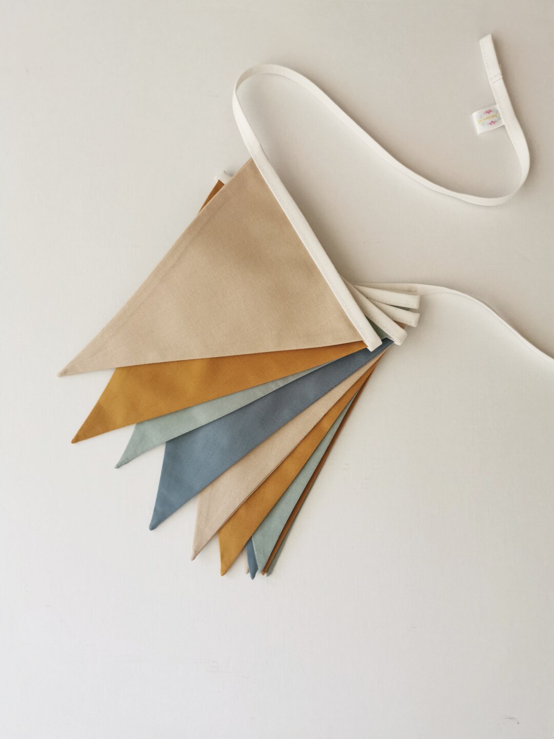 Beige and Blue Banner, Custom Garland, Pennant Chain for Nursery ...