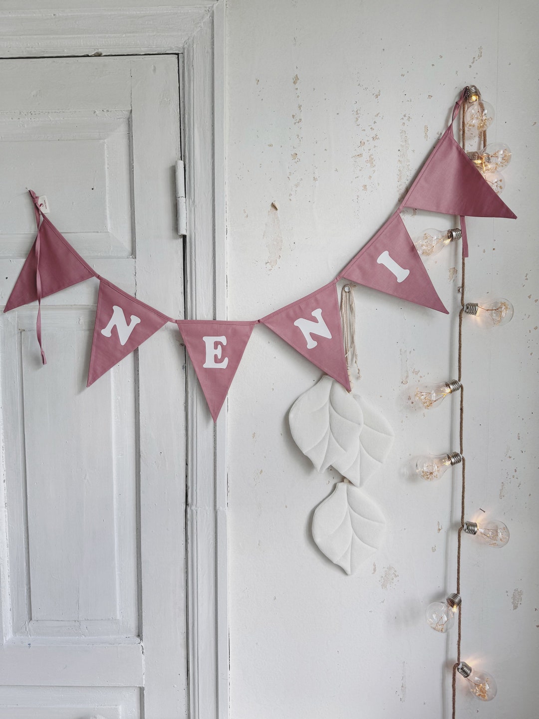 Custom Bunting Banner, Personalized Pennant Chain, Name Garland, Cotton ...