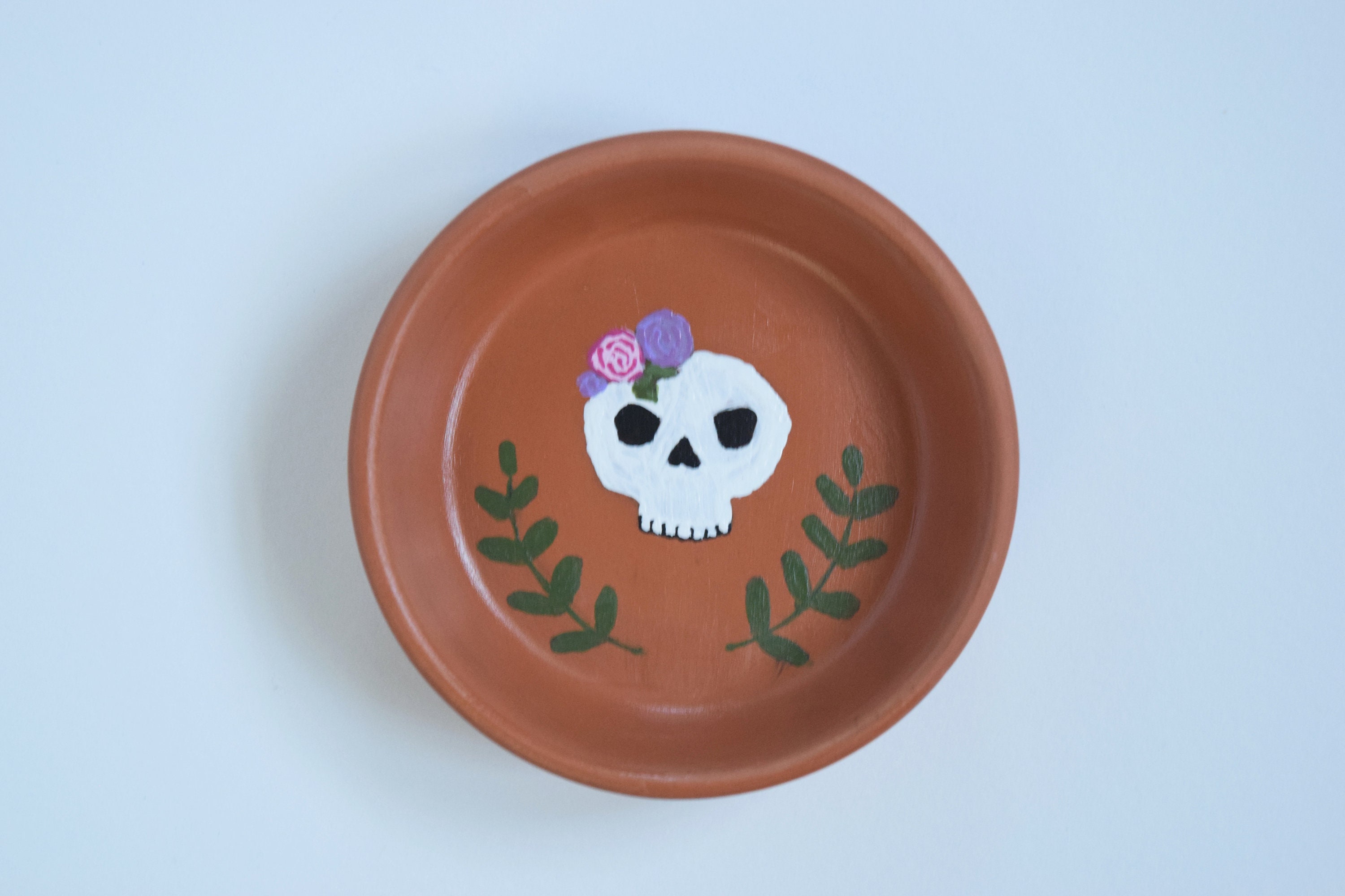 Cute Floral Skull Ring Dish - Etsy