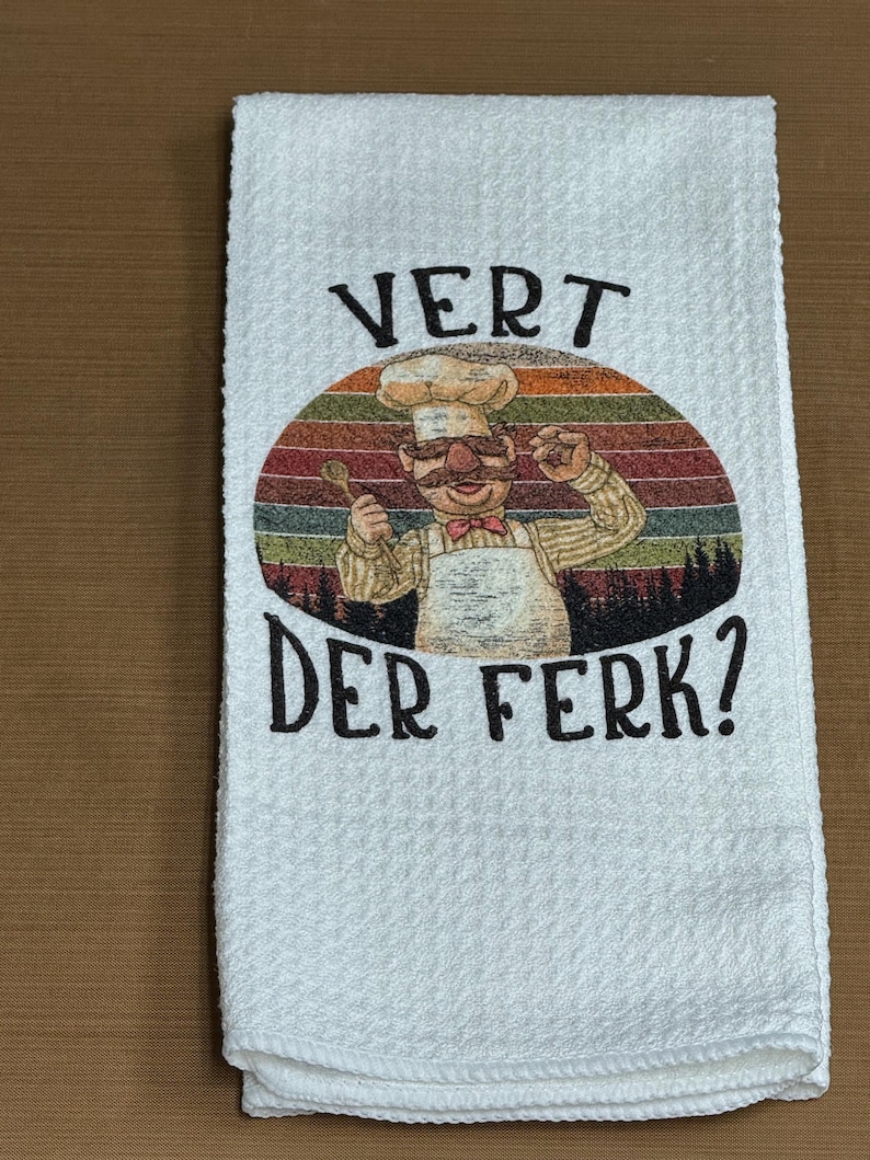 Vert Der Ferk Kitchen Towel – Swedish Chef Parody Microfiber Dish Towel ...