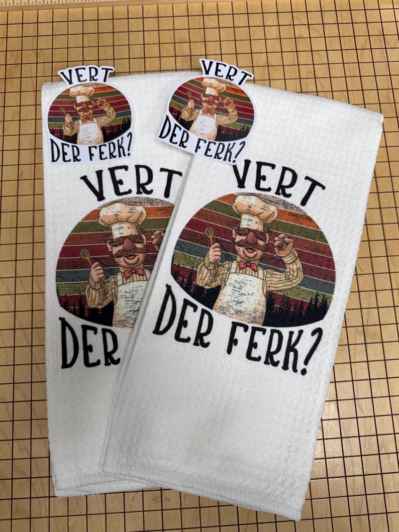 Vert Der Ferk Kitchen Towel – Swedish Chef Parody Microfiber Dish Towel ...