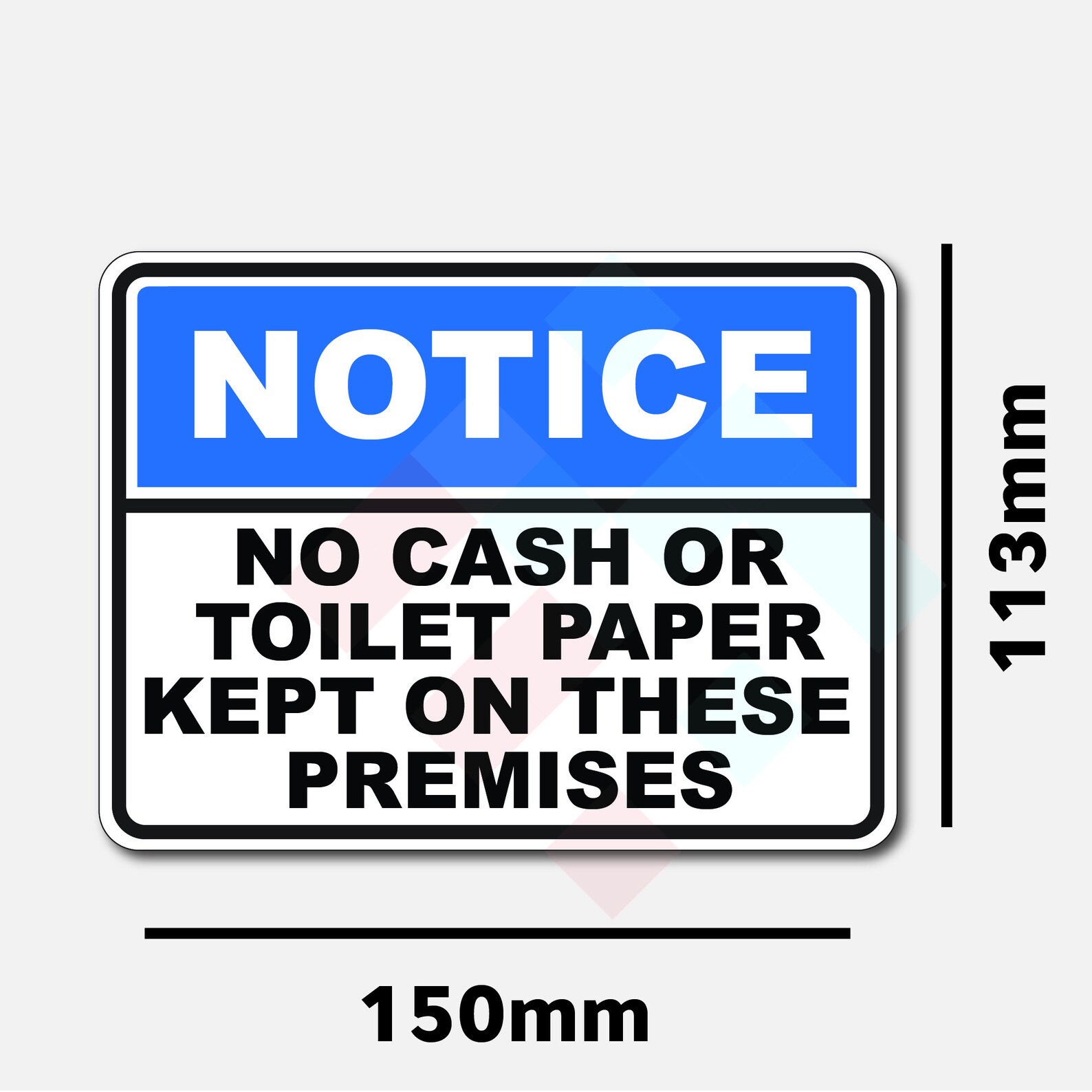 NOTICE No Cash or TP Sticker | Etsy