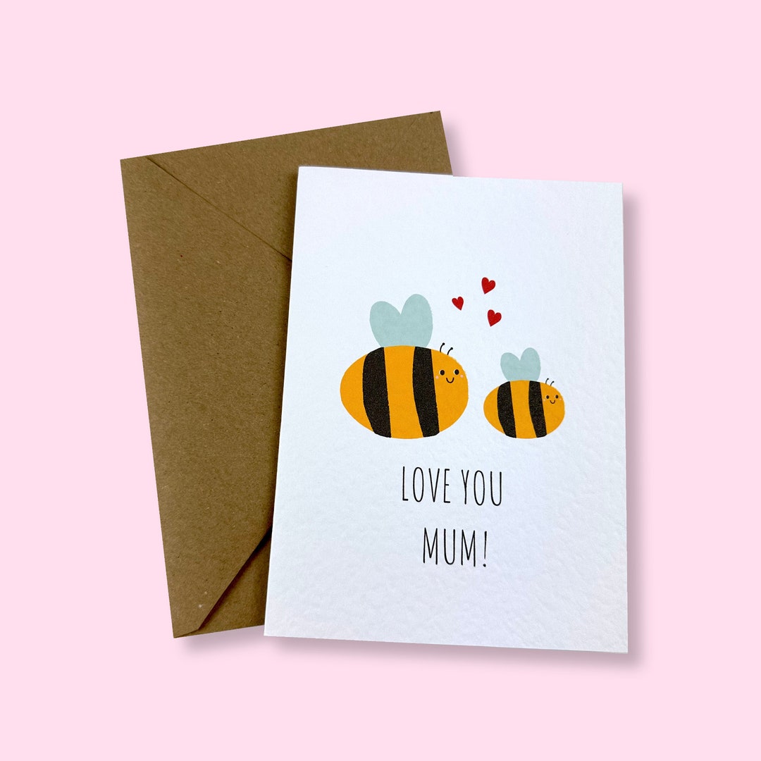 Bee Mother's Day Card, Mother's Day Card, Happy Mother's Day Card, Mum ...