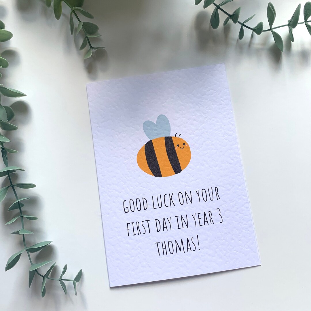 Good Luck at School Card, Any Year, Back to School Gift, Personalised ...