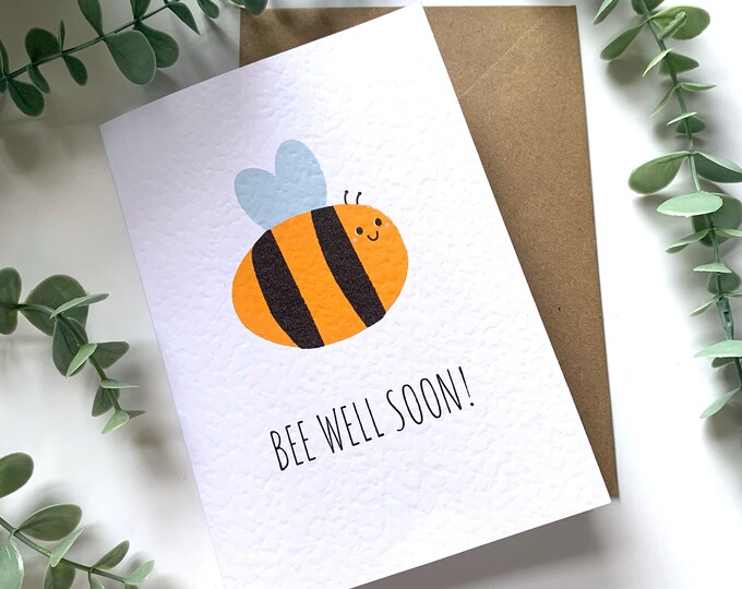 Bee Well Soon Card, Get Well Soon Card, Handmade Card - Etsy