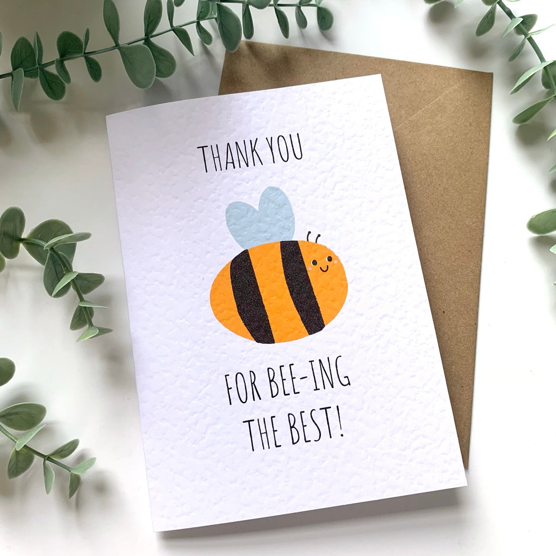 Thank You Card, Bee Thank You Card, Handmade Card, Pun Card - Etsy