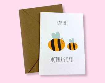 Bee Mother's Day Card, Mother's Day Card, Happy Mother's Day Card, Mum ...