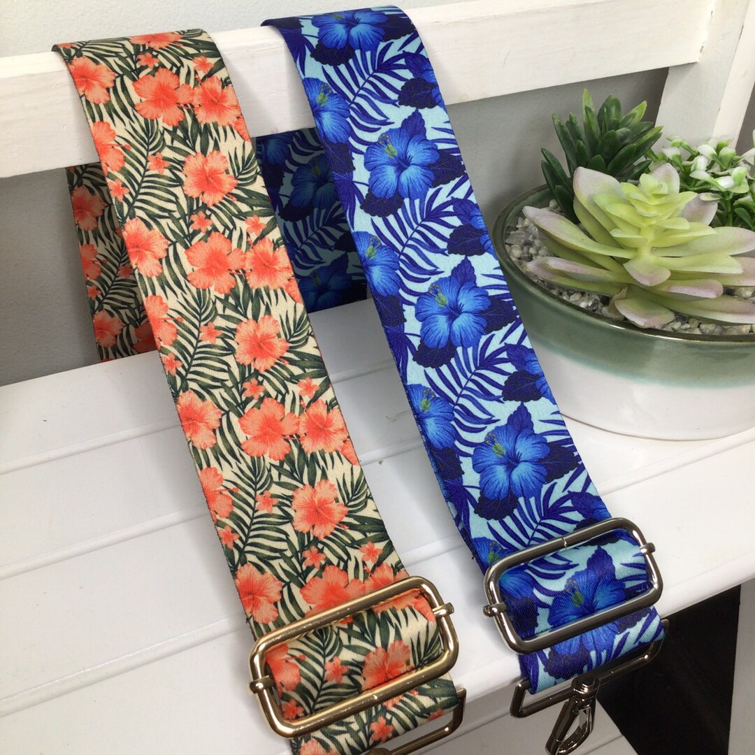 Hibiscus Flower Print Bag Strap, Flower Print Crossbody Bag Strap ...
