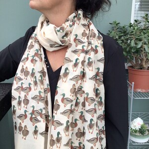 Duck Print Scarf in Gift Box, Hand Printed Personalised Scarf, Farmyard ...
