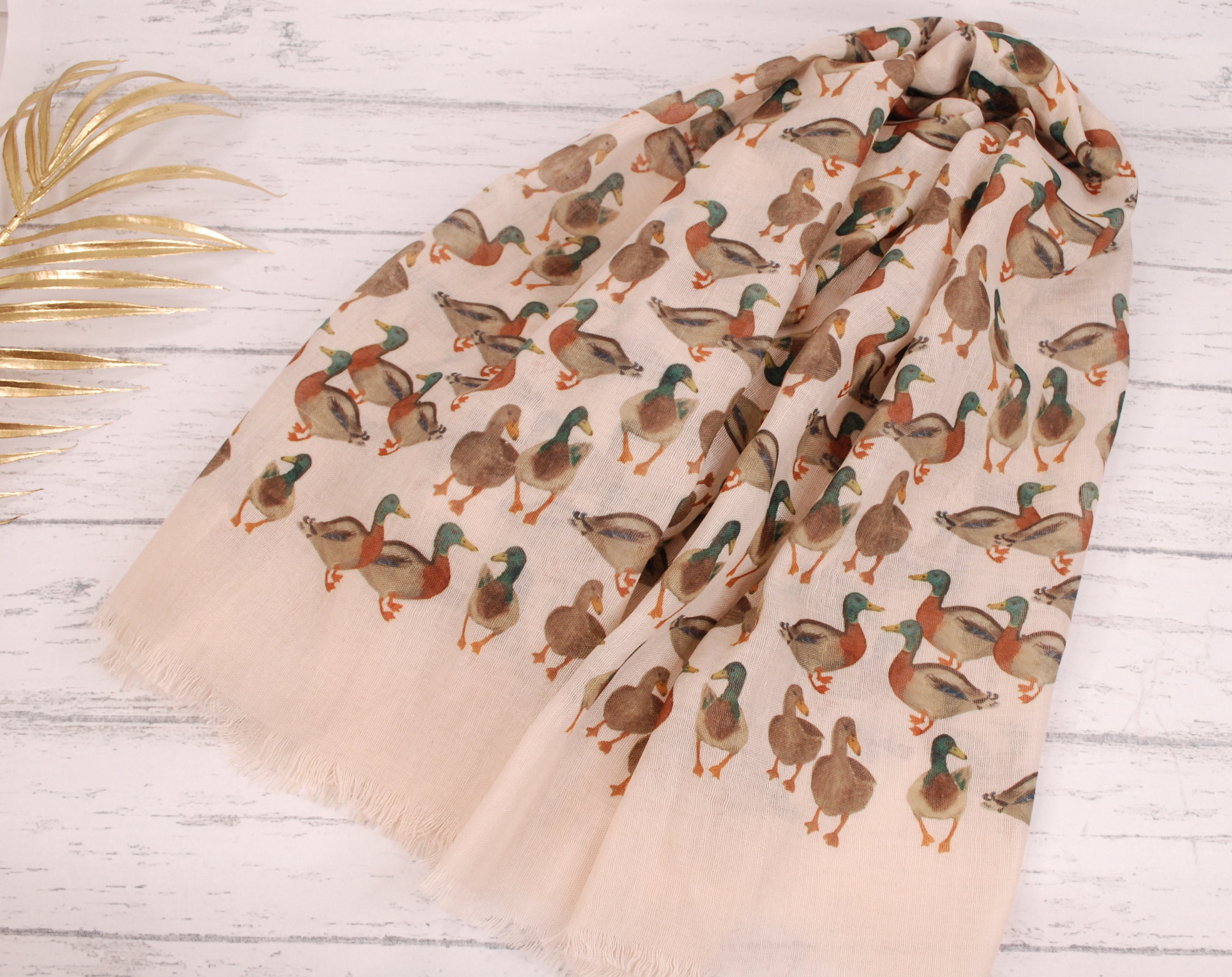 Duck Print Scarf in Gift Box Hand Printed Personalised Scarf - Etsy UK