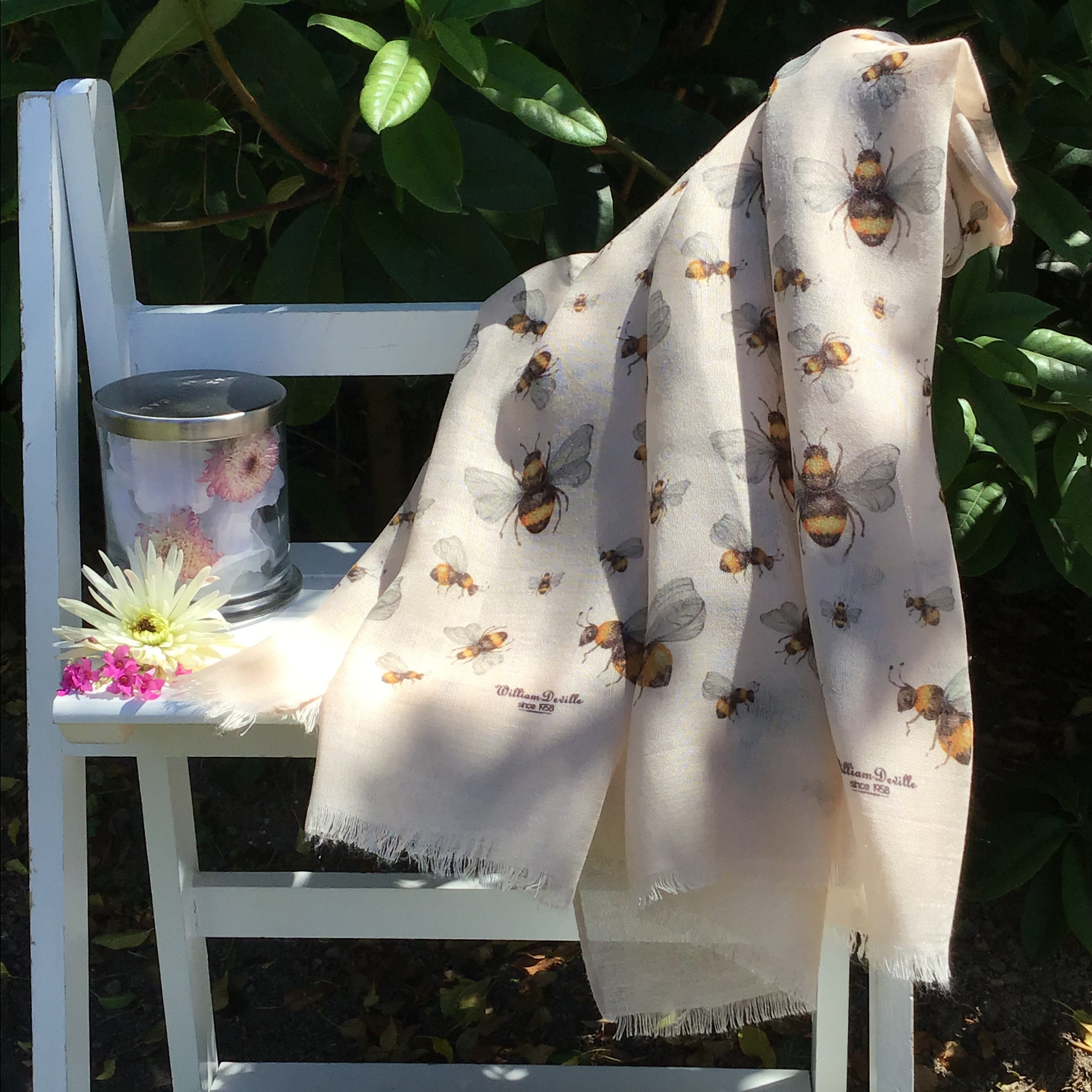 Bee Scarf Bee Gift Personalised Bee Print Scarf Hand - Etsy