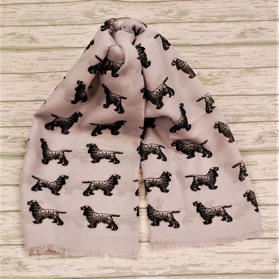 Cocker Spaniel Scarf With Dogs on - Cocker Spaniel Gifts - Cocker ...