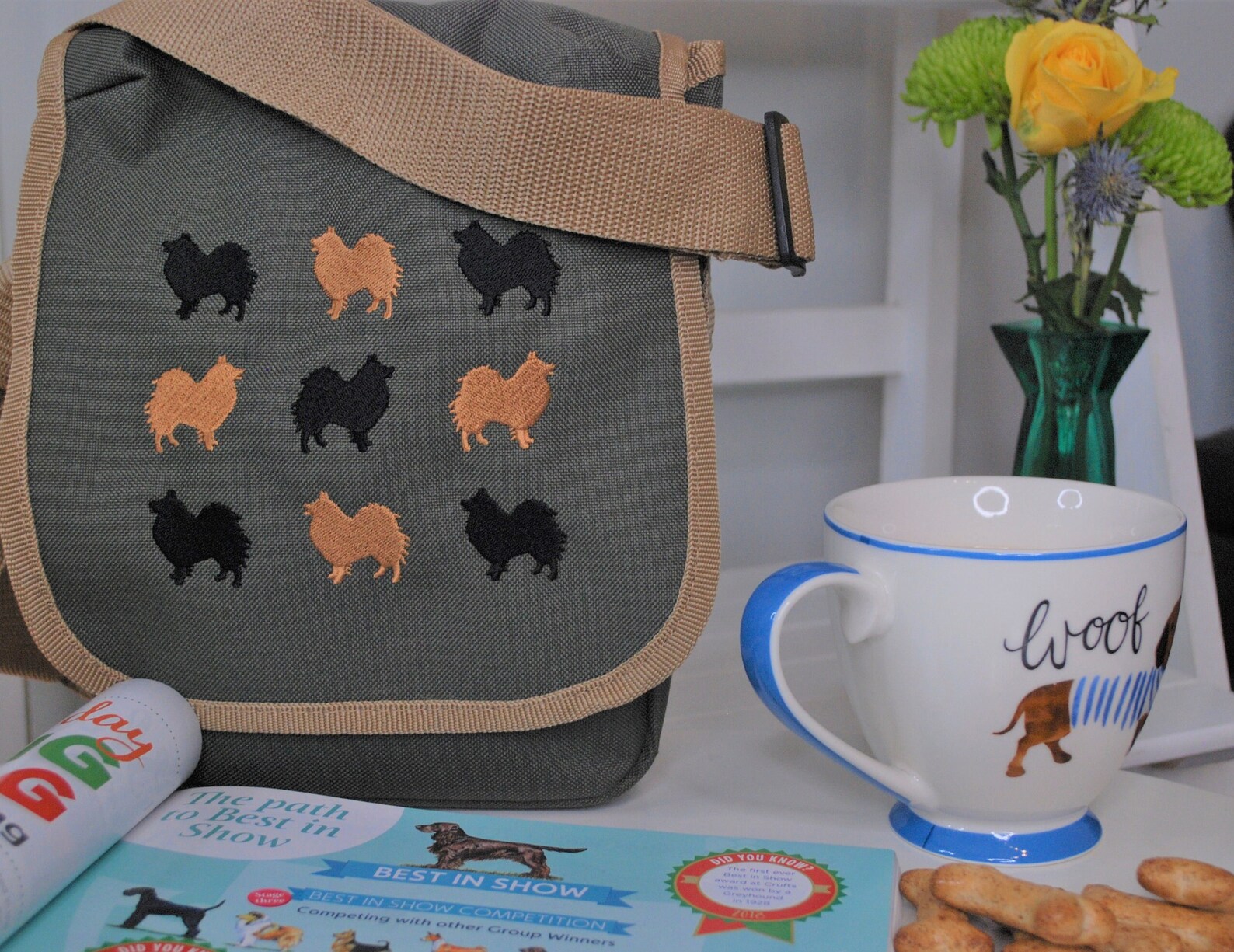 German Spitz Embroidered Cross Body Bag Dog Walking Bag | Etsy