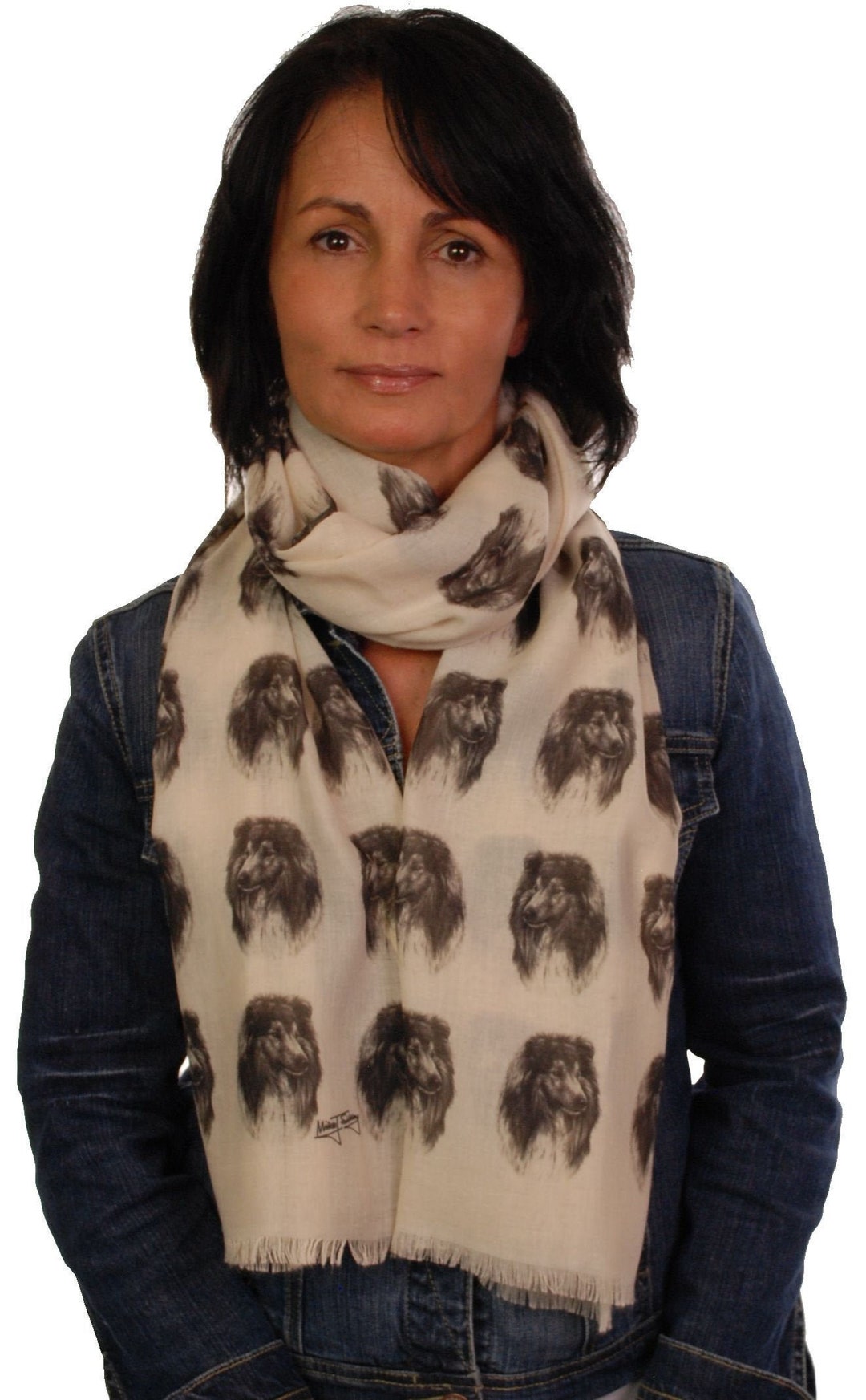 Rough Collie Scarf With Dogs on - Rough Collie Owner Gifts for Women ...