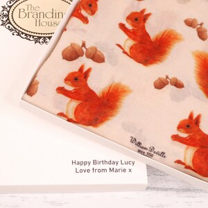 Squirrel Print Scarf in Gift Box, Personalised Scarf Gifts, Hand ...