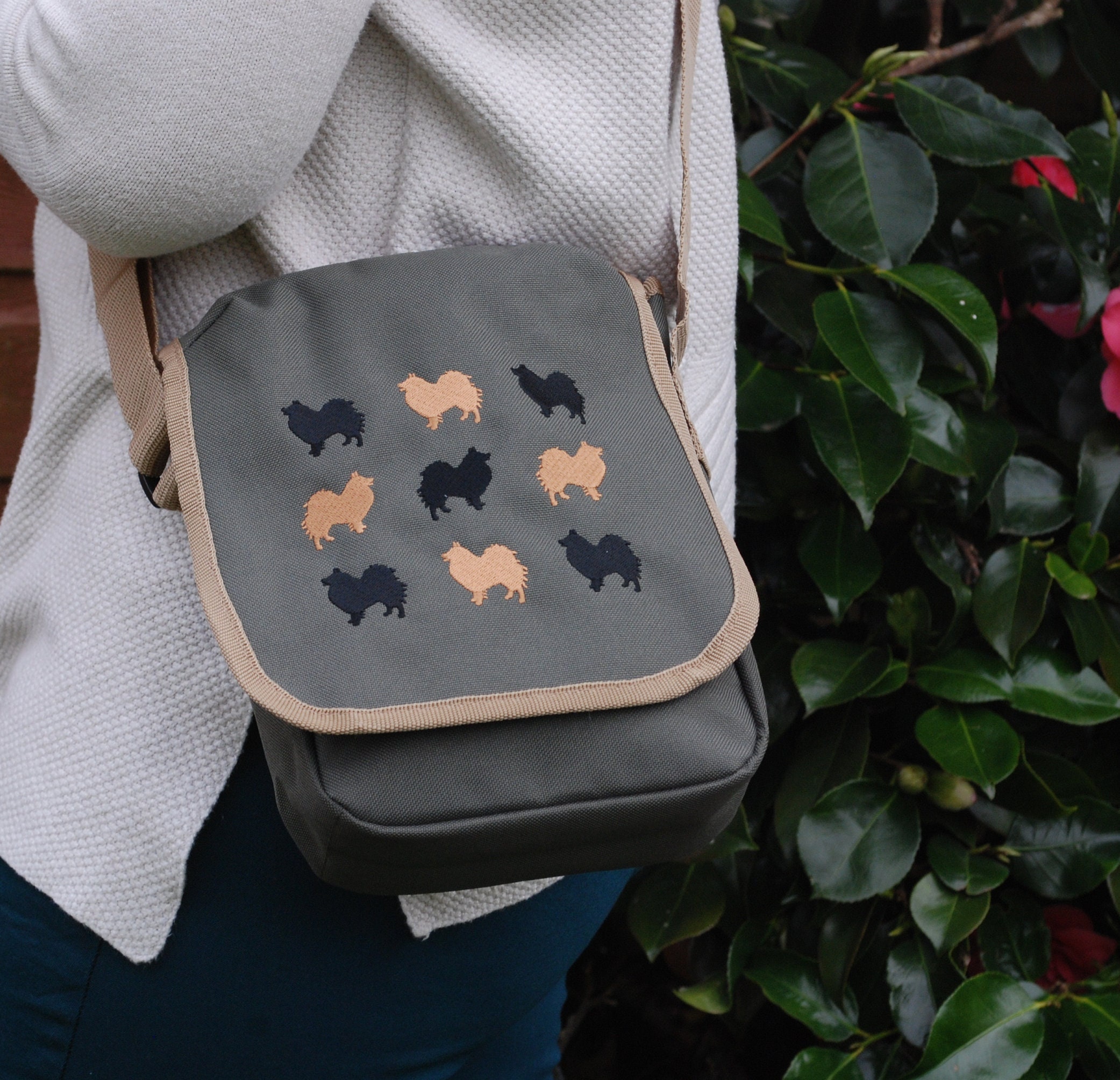 German Spitz Embroidered Cross Body Bag Dog Walking Bag | Etsy