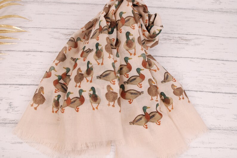 Duck Print Scarf in Gift Box Hand Printed Personalised Scarf | Etsy UK