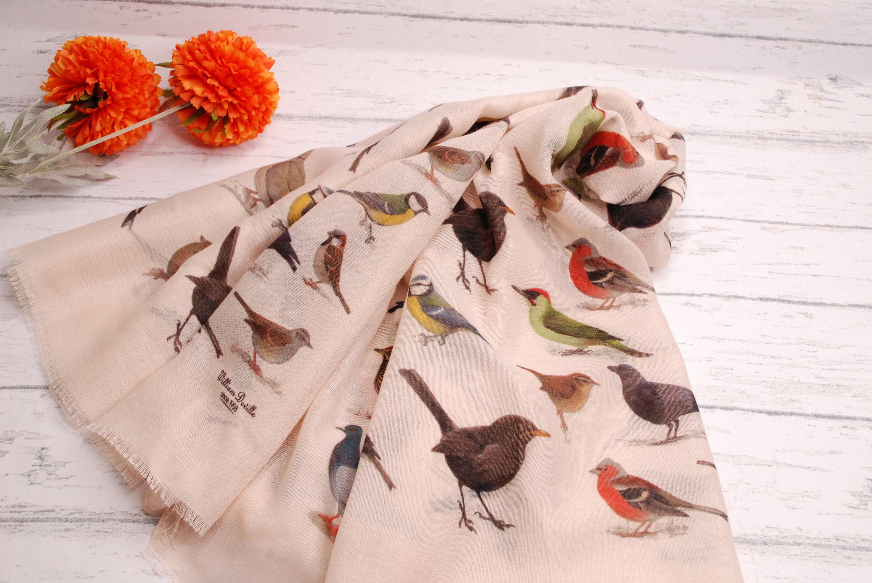 Bird Scarf Bird Print Scarf Womens Scarf Ladies Scarf - Etsy UK