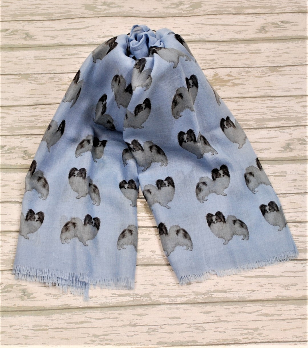 Papillon Scarf With Dogs on - Papillon Owner Gift - Papillon Print ...