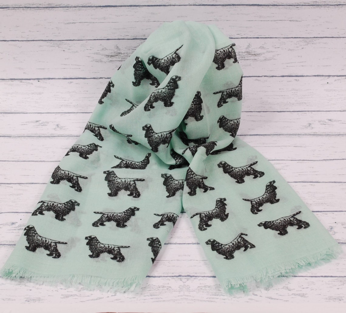 Cocker Spaniel Scarf With Dogs on Cocker Spaniel Gifts - Etsy