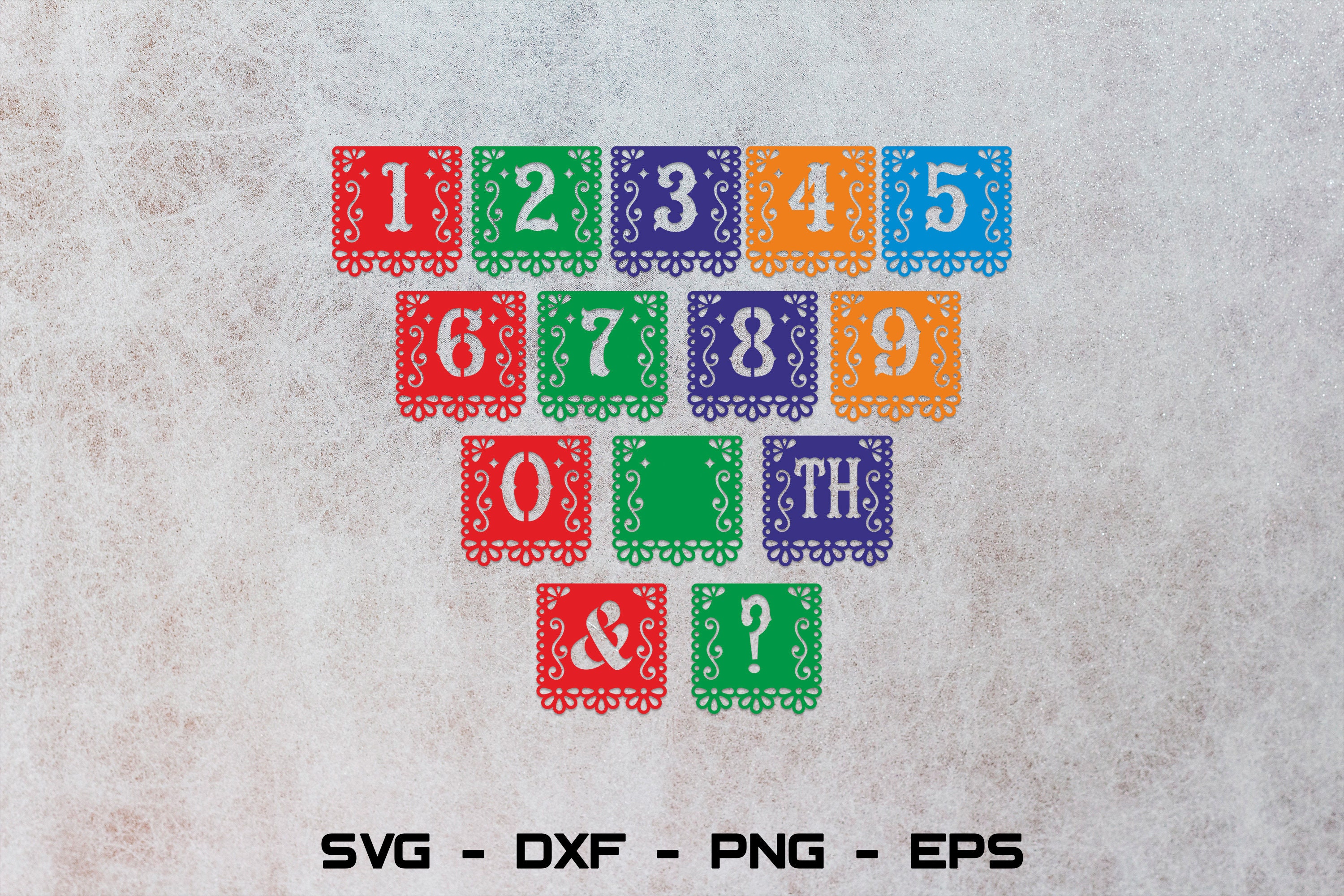 Diy Papel Picado Svg Alphabet Svg Numbers Svg Papel Picado Etsy