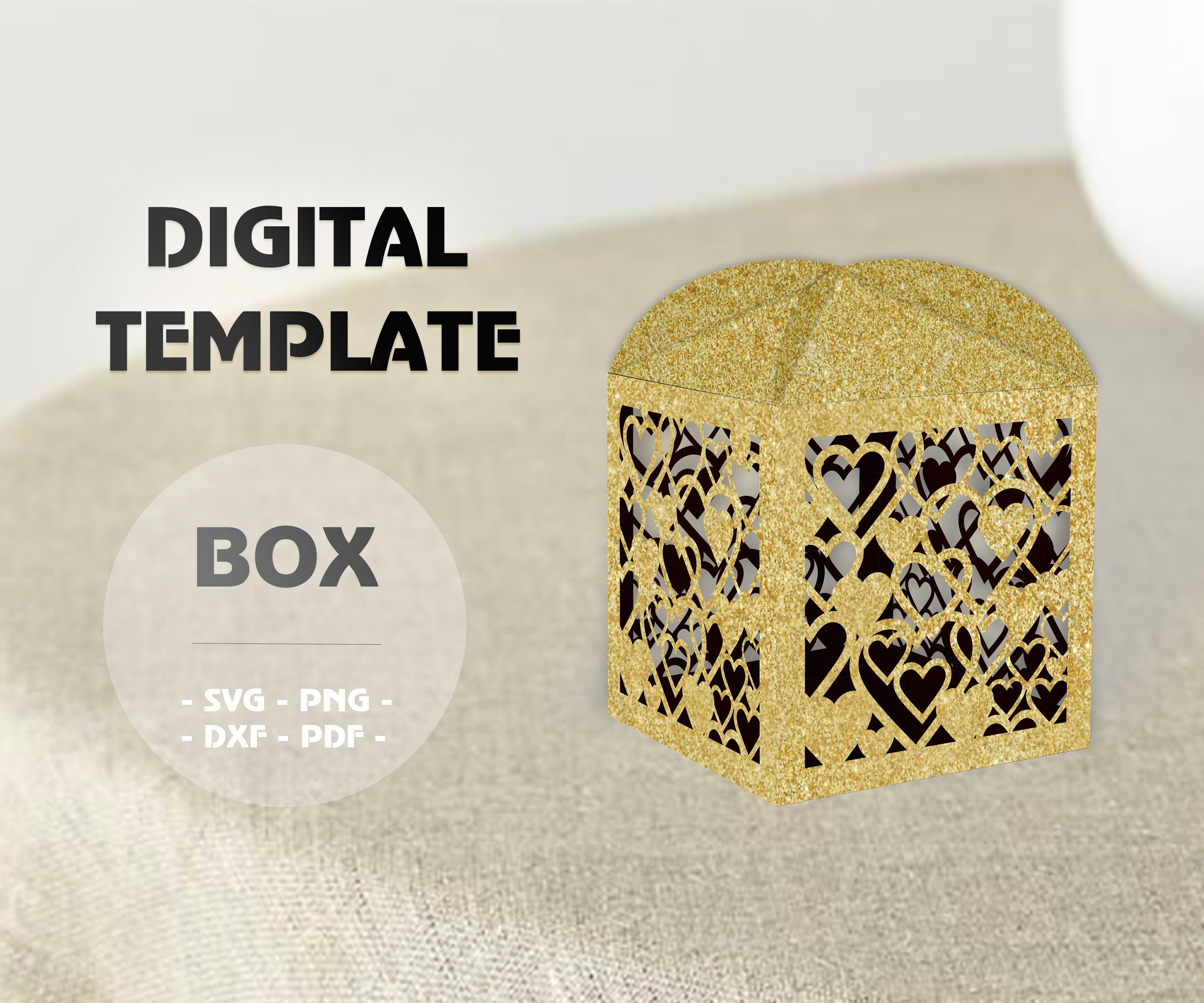 Heart gift box svg Valentine svg Wedding favor boxes Birthday | Etsy