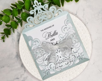 Lace Wedding Invitation Svg | Etsy