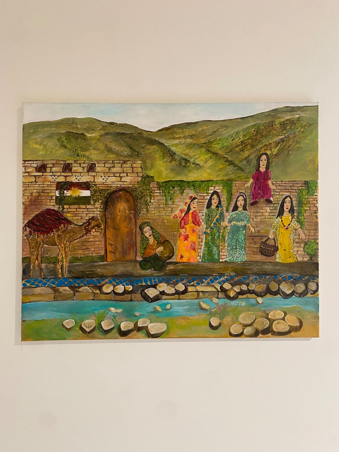 Original Kurdish Painting on Canvas Handmade Acrylic Painting With ...