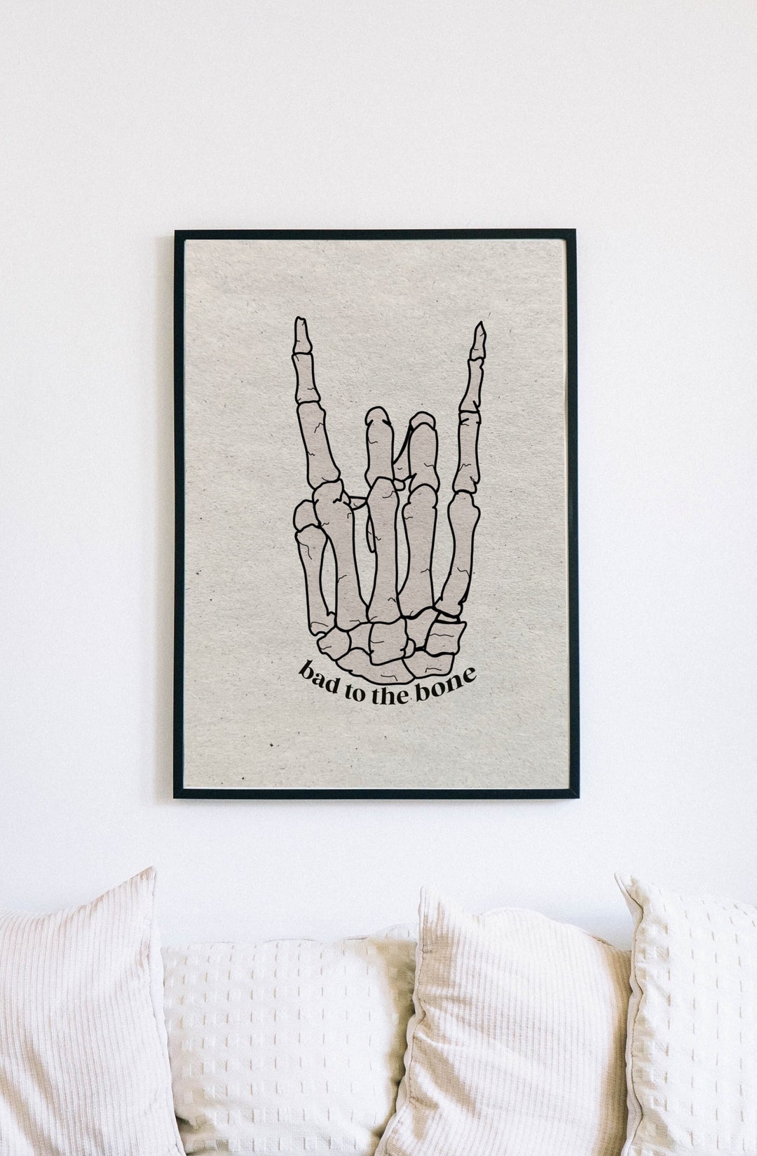 Bad to the Bone Skeleton Hand Digital Print ONLY - Etsy