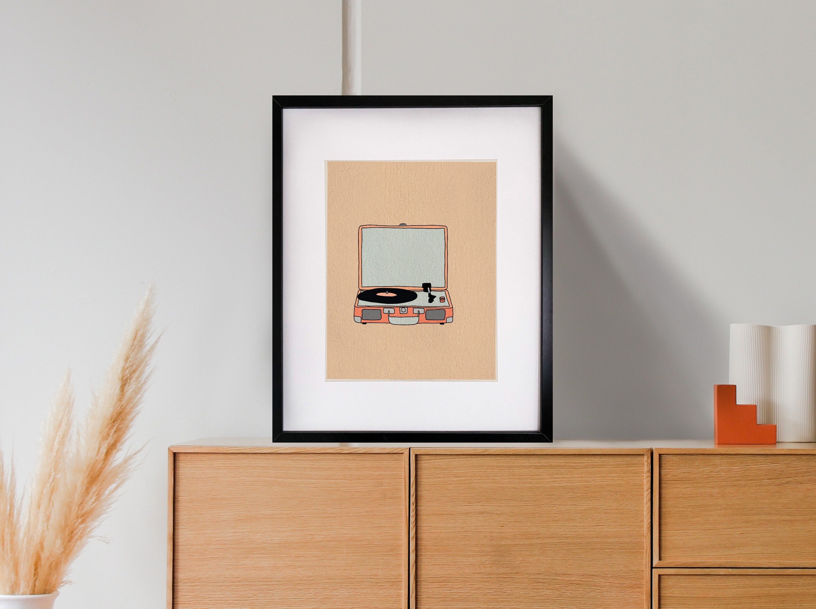 5pk Record Player Digital Print ONLY / Original Artwork / Instant ...