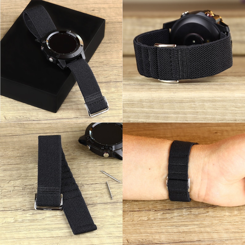 Black Nylon Fabric Smart Watch Band Sport Loop Belt Strap Canvas for ...