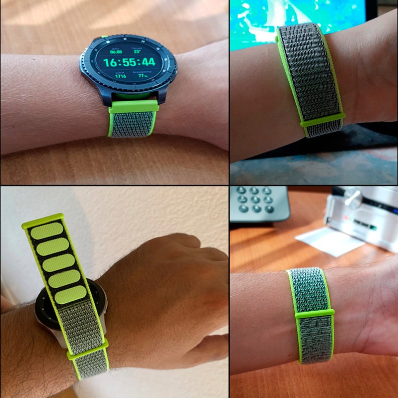 Green Nylon Fabric Smart Watch Band Sport Loop Belt Strap | Etsy