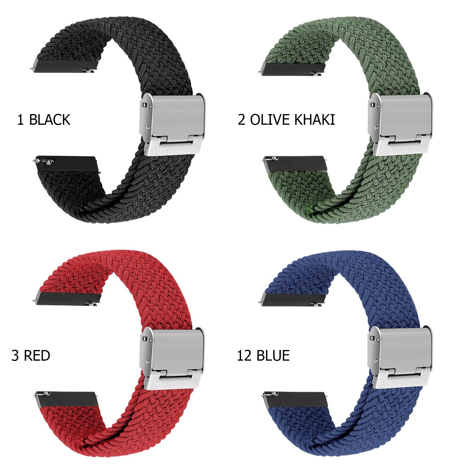 BRAIDED ELASTIC Watch Band Soft Nylon Strap Adjustable Sport | Etsy