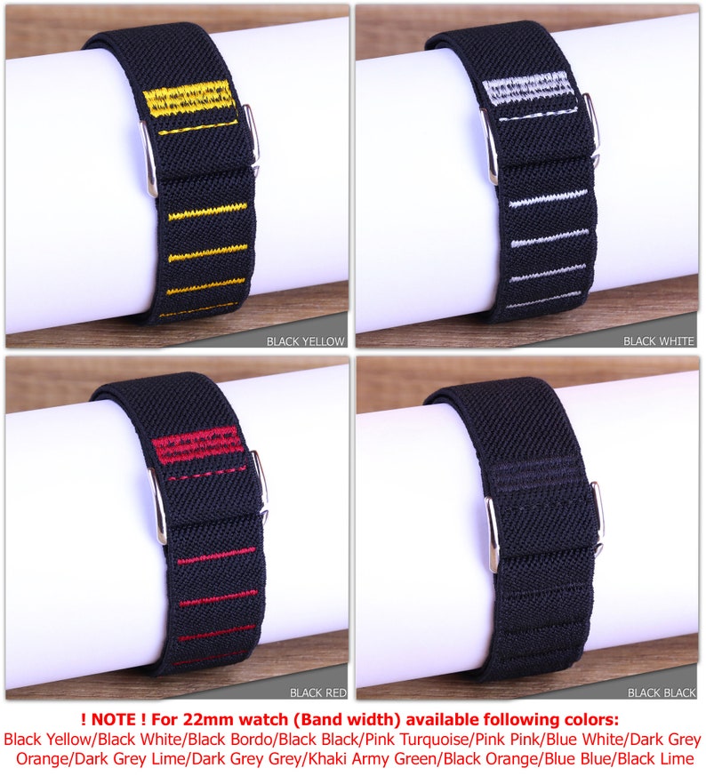 Black Nylon Fabric Smart Watch Band Sport Loop Belt Strap - Etsy