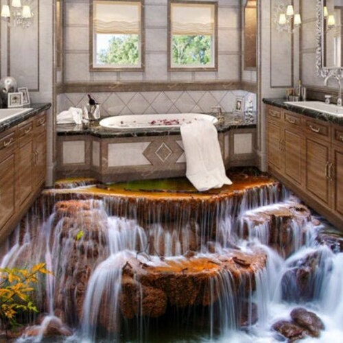 Wall Décor Home & Living 3D Waterfall Beauty JJ3463FF Floor Wallpaper ...