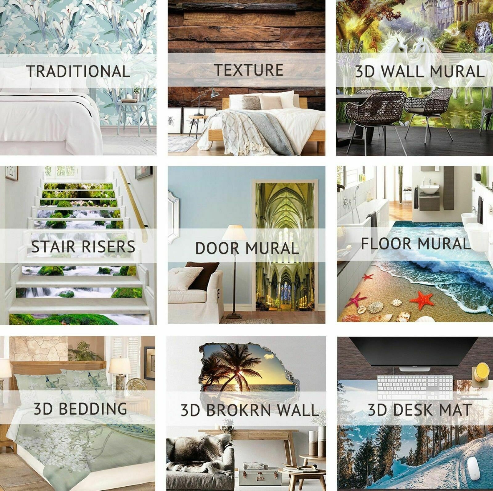 3D Door Self-adhesive Door Stickers