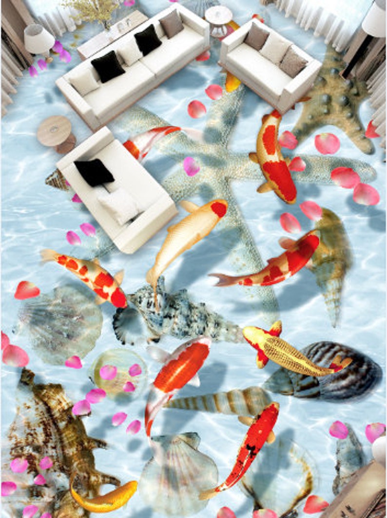3D Goldfish F347 Floor Wallpaper Murals Self-adhesive - Etsy