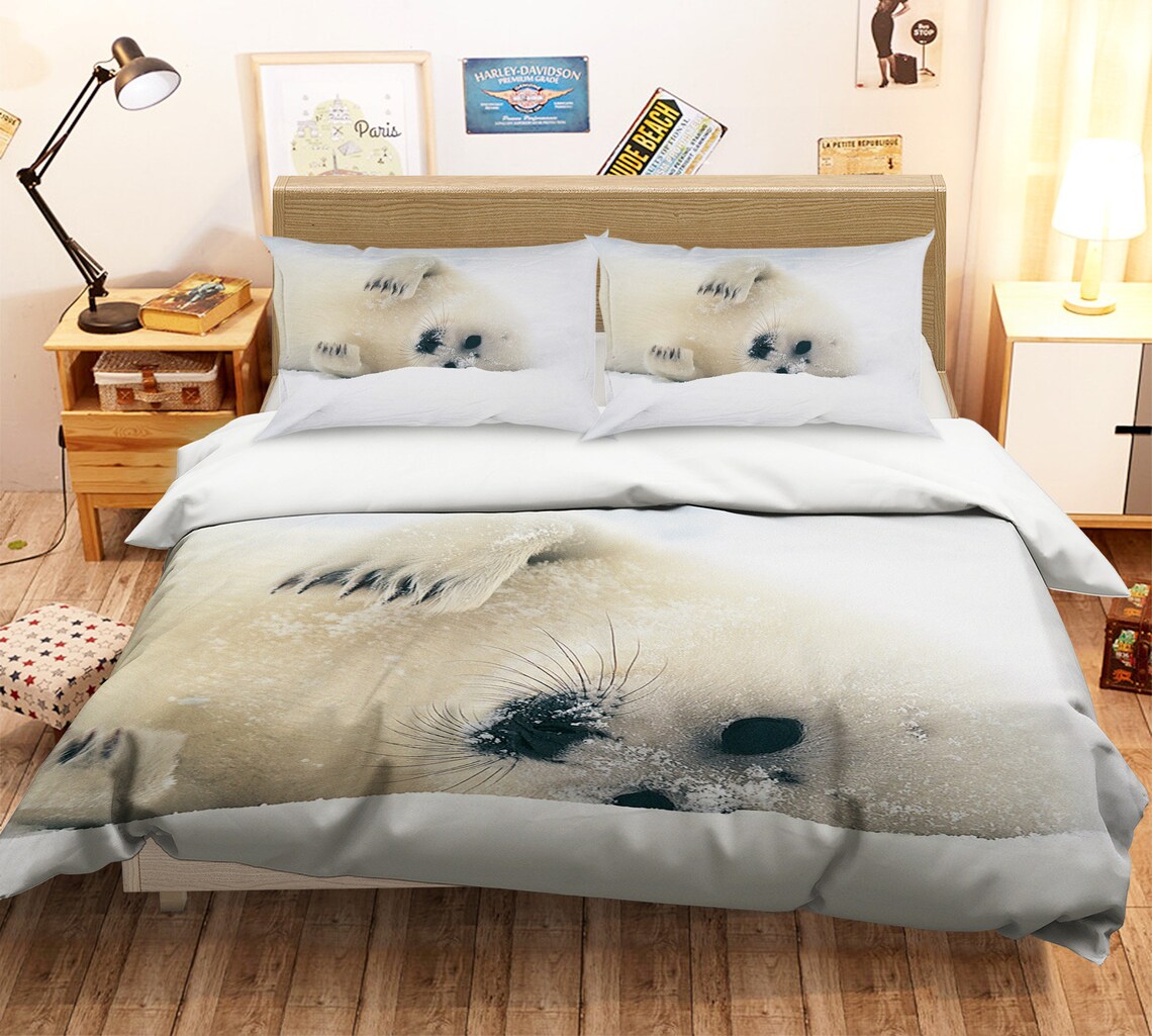 3d Snow Leopard D315 Duvet Cover Bedding Set Quilt Cover Quilt Etsy