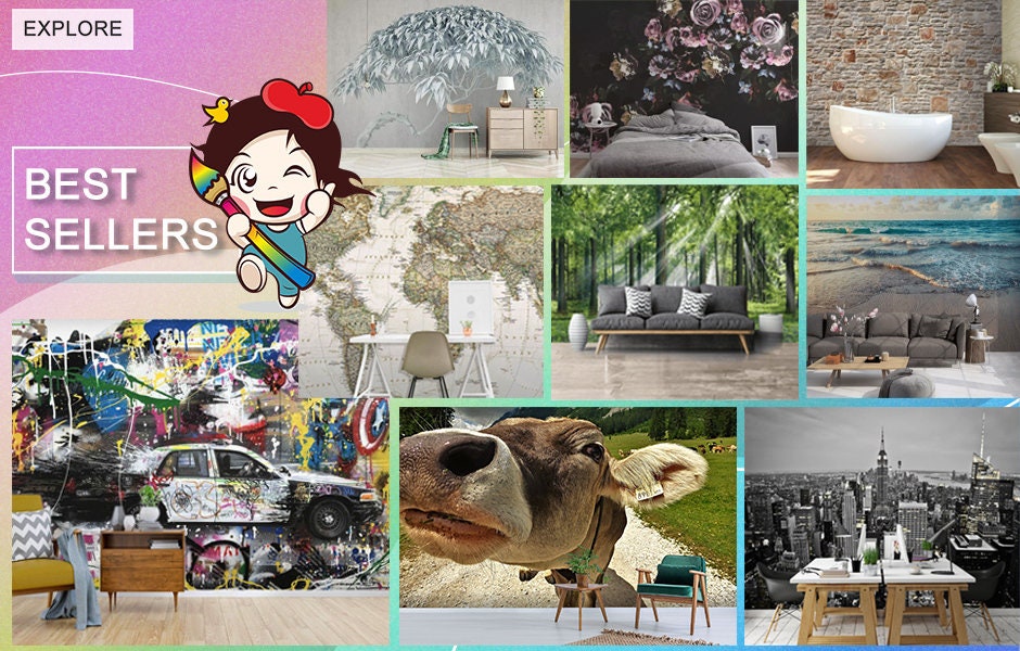 3D Door Self-adhesive Door Stickers