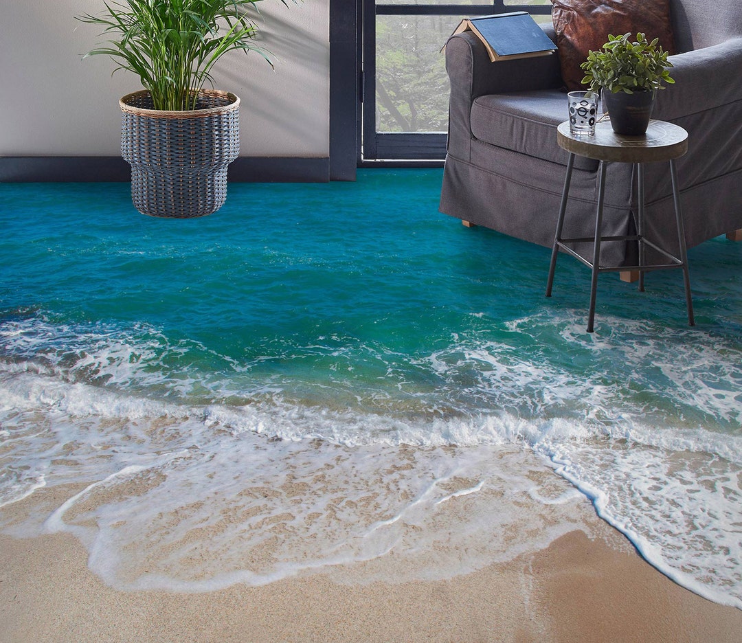 3D Sea Beach Scenery F12216 Floor Wallpaper Murals - Etsy
