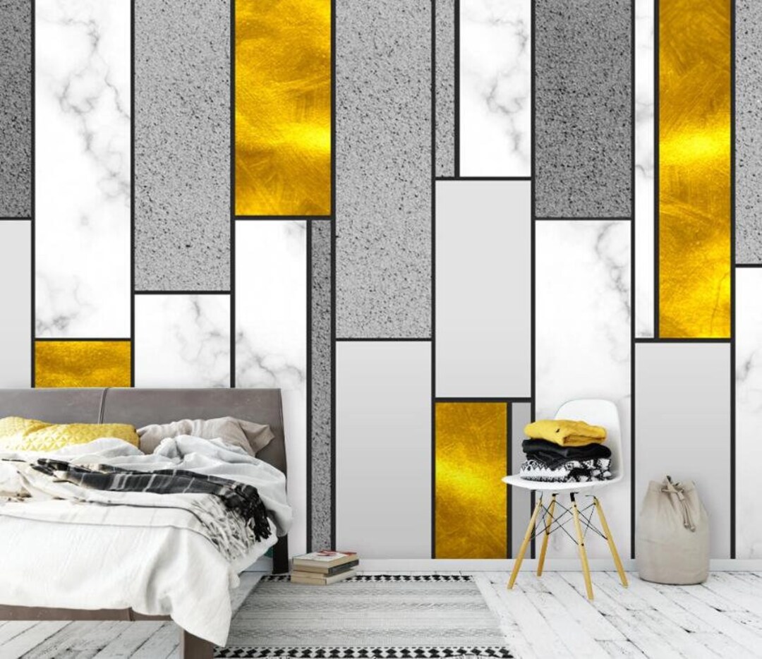 3D Rectangle Gray GNGN1547 Wallpaper Mural Decal Mural Photo - Etsy